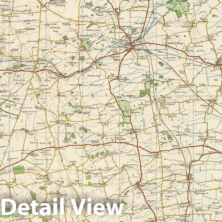 Historic Wall Map : Sheet 55. Grantham. 1920 - Vintage Wall Art ...
