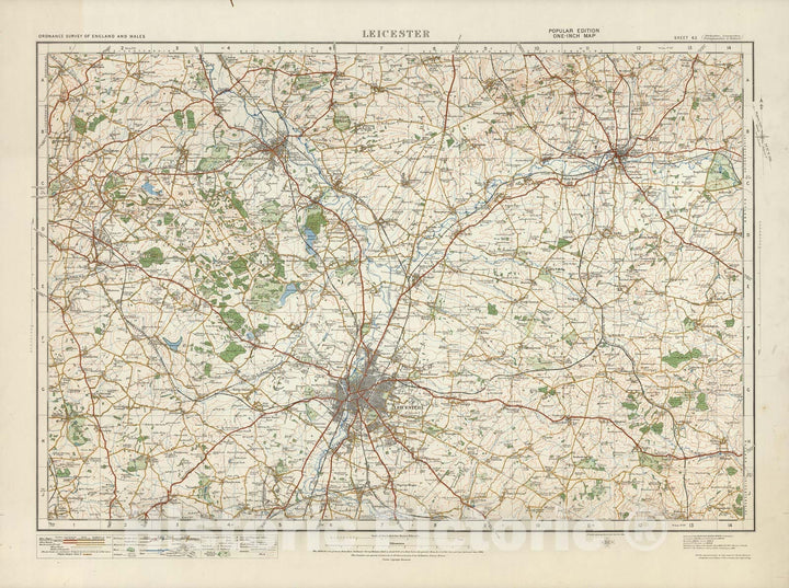Historic Map : Sheet 63. Leicester. 1918 - Vintage Wall Art – Historic ...