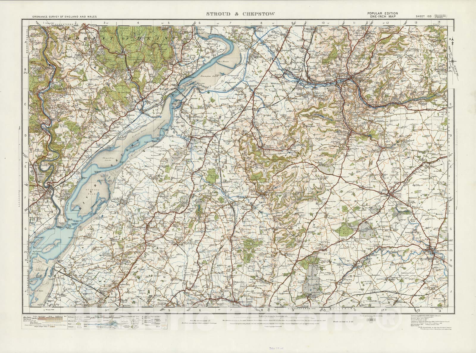 Historic Wall Map : Sheet 103. Stroud & Chepstow. 1913 - Vintage Wall ...