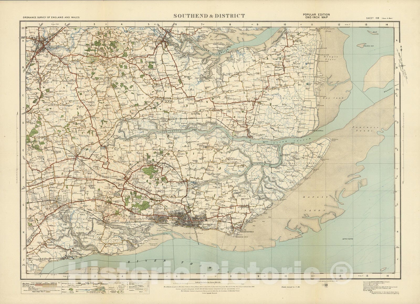 Historic Map : Sheet 108. Southend & District. 1919 - Vintage Wall Art ...
