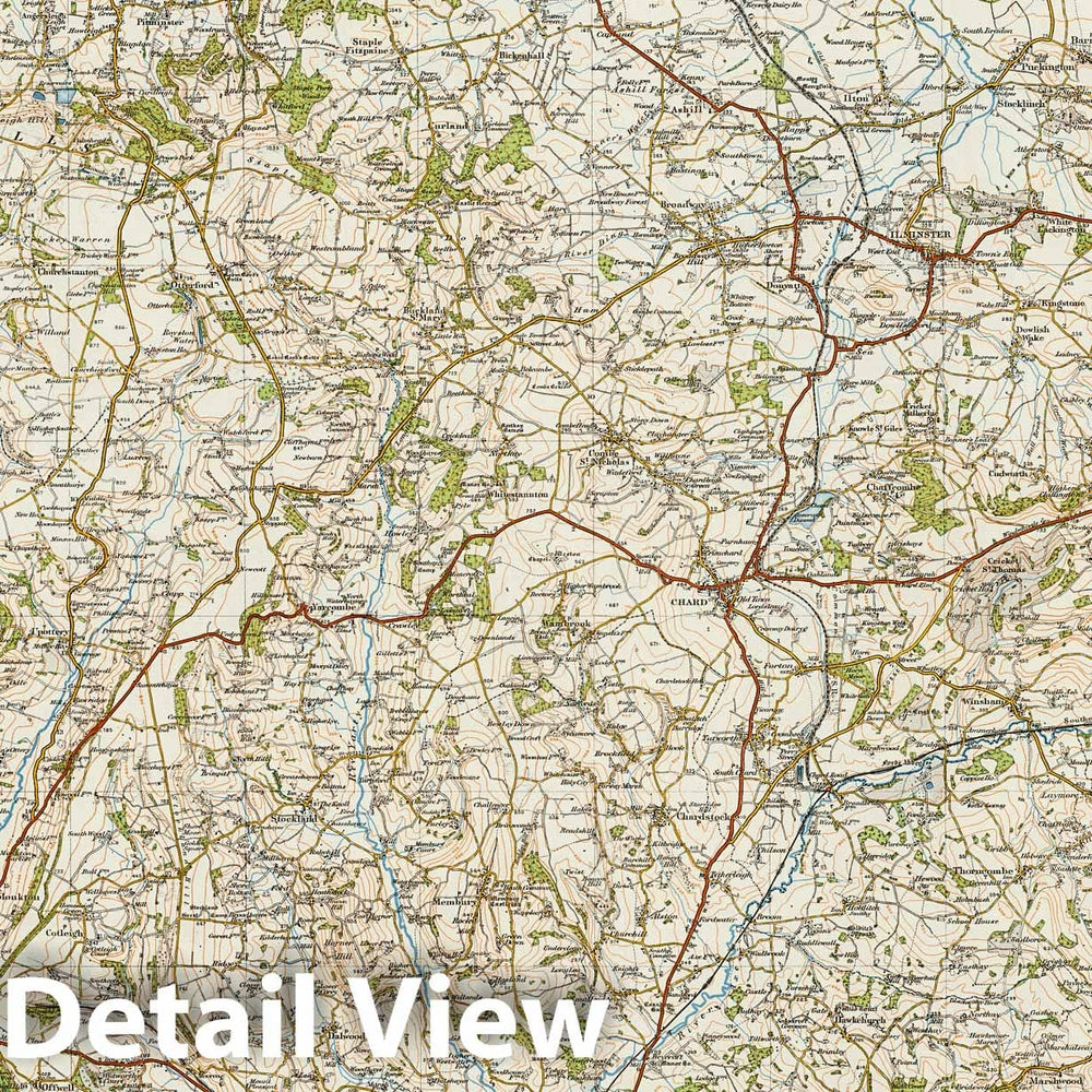 Historic Map : Sheet 129. Chard & Axminster. 1914 - Vintage Wall Art ...