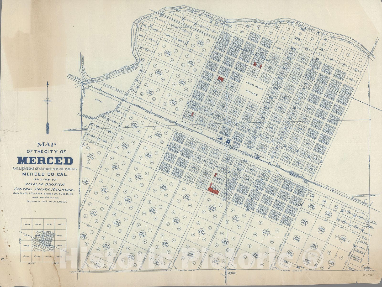 Historic Map : Map of the city of Merced : Merced Co. Cal, 1897 - Vint ...