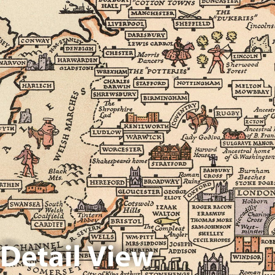 Historic Map - The story map of England. Egbert G. Jacobson, 1936 - Vi ...