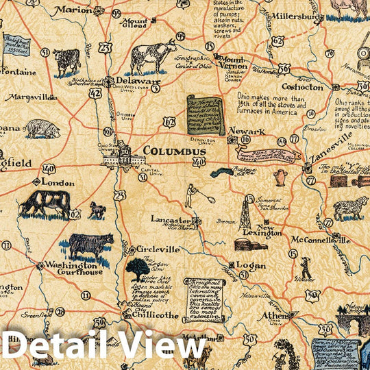 Historic Map : Being a Cartograph of Ohio. The oldest state west of th ...