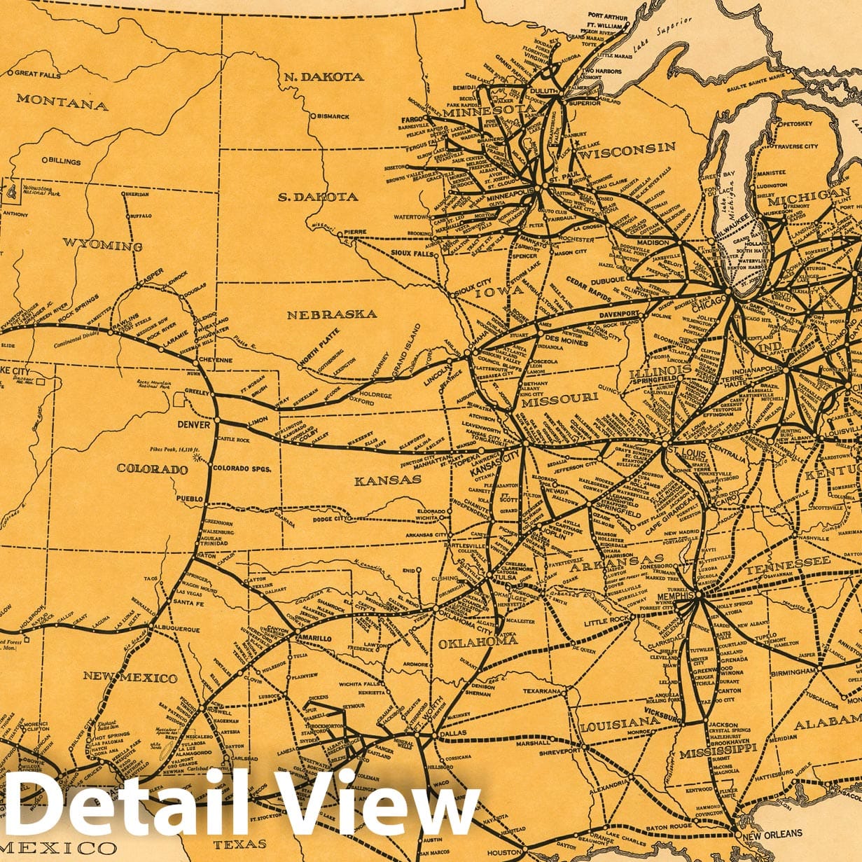 Historic Map : Transcontinental routes of Pacific Greyhound Lines 1935 ...