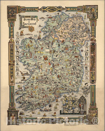 Historic Map : Story Map of Ireland, 1936 - Vintage Wall Art – Historic ...
