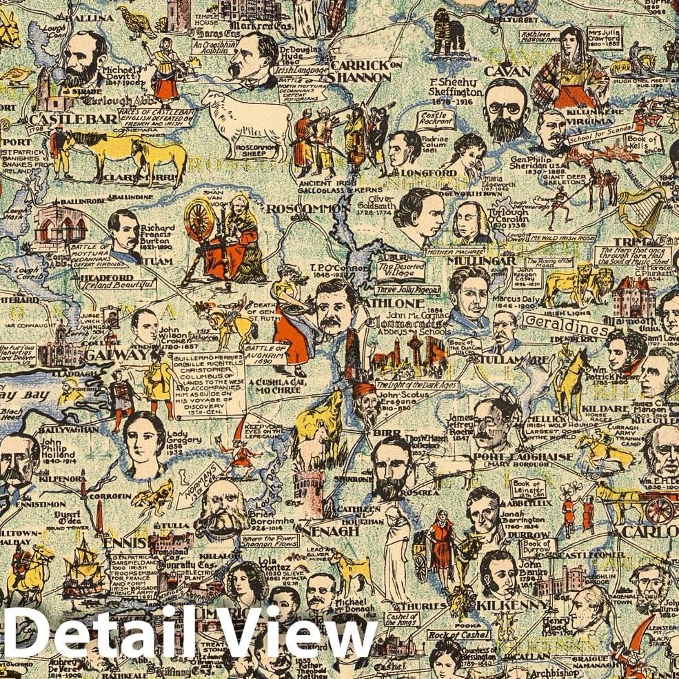 Historic Map : Story Map of Ireland, 1936 - Vintage Wall Art - Historic ...