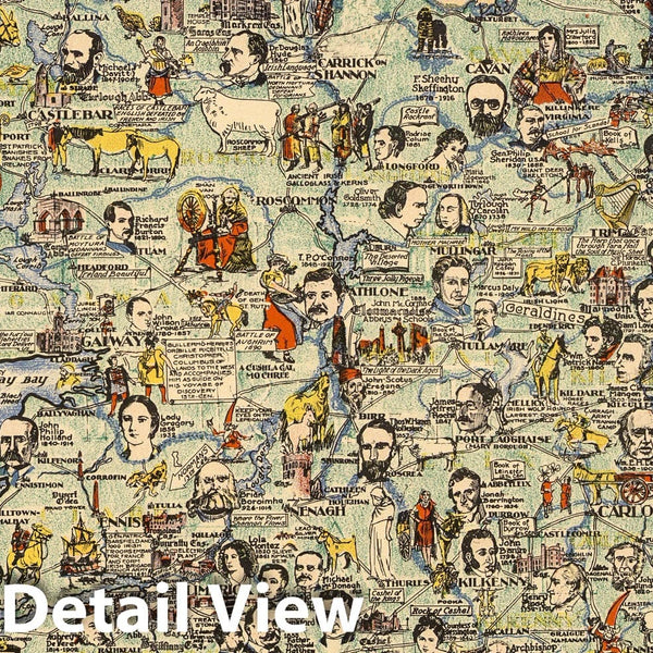 Historic Map : Story Map of Ireland, 1936 - Vintage Wall Art - Historic ...