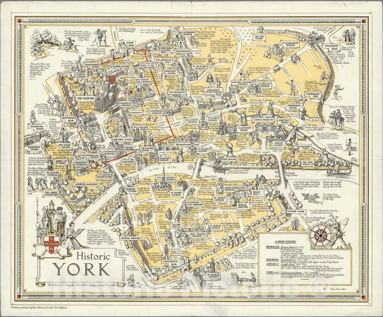 Historic Map : Historic York. 1947 v1 - Vintage Wall Art – Historic ...