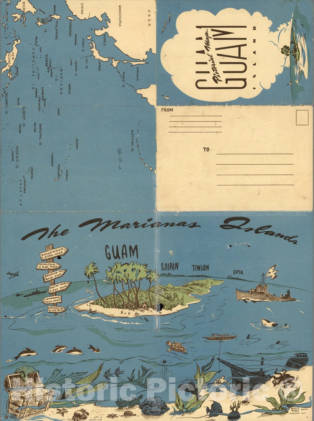 Historic Map : Guam Island. Marianas Islands. 1958 v2 - Vintage Wall A ...