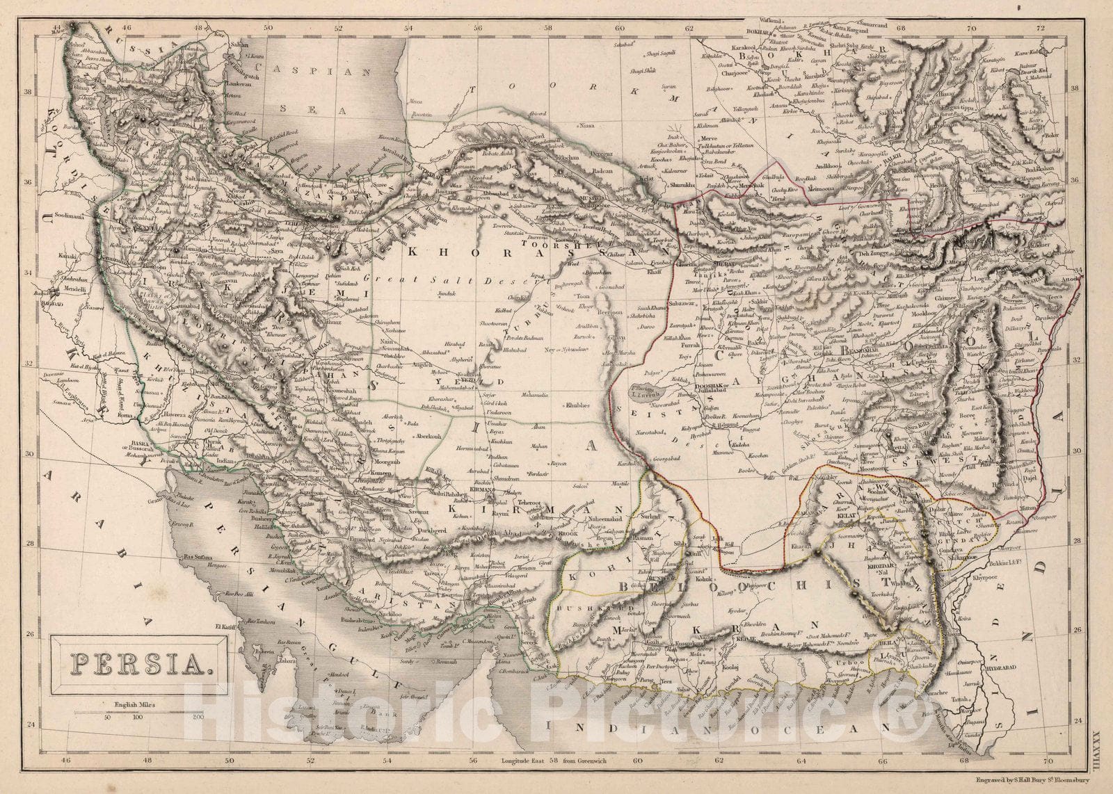 Historic Map : World Atlas Map, Persia. 1841 - Vintage Wall Art ...