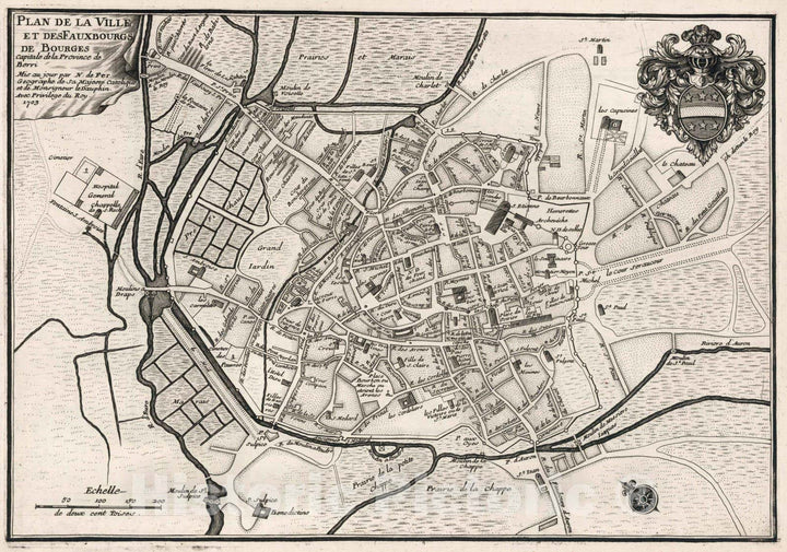Historic Map : World Atlas Map, Plan de la Ville et des Fauxbourgs et ...