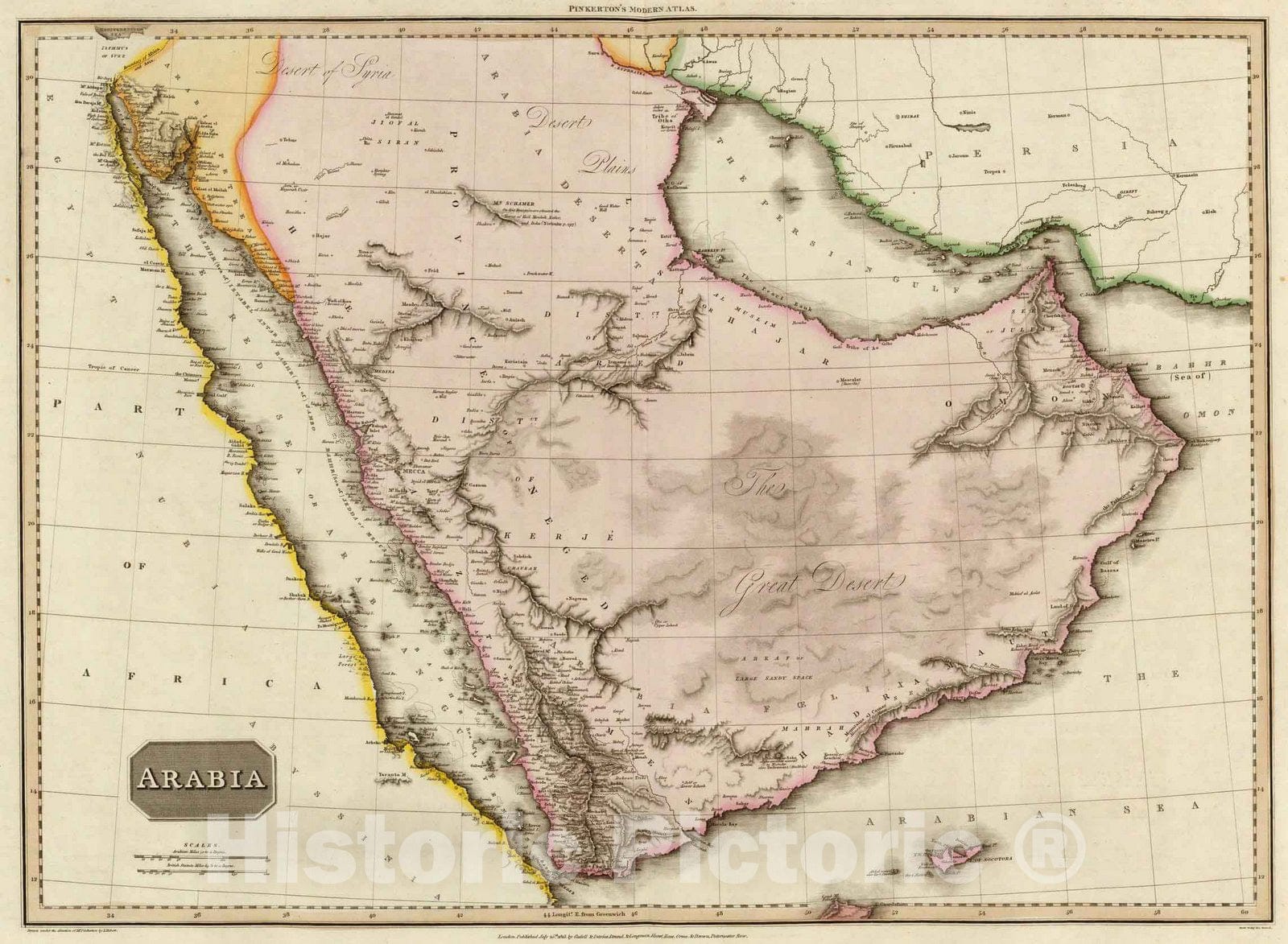 Historic Map : World Atlas Map, Arabia. 1813 - Vintage Wall Art ...