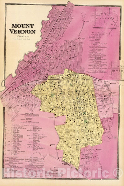 Historic Map : Mount Vernon (Westchester County, N.Y.), New York, Coun ...