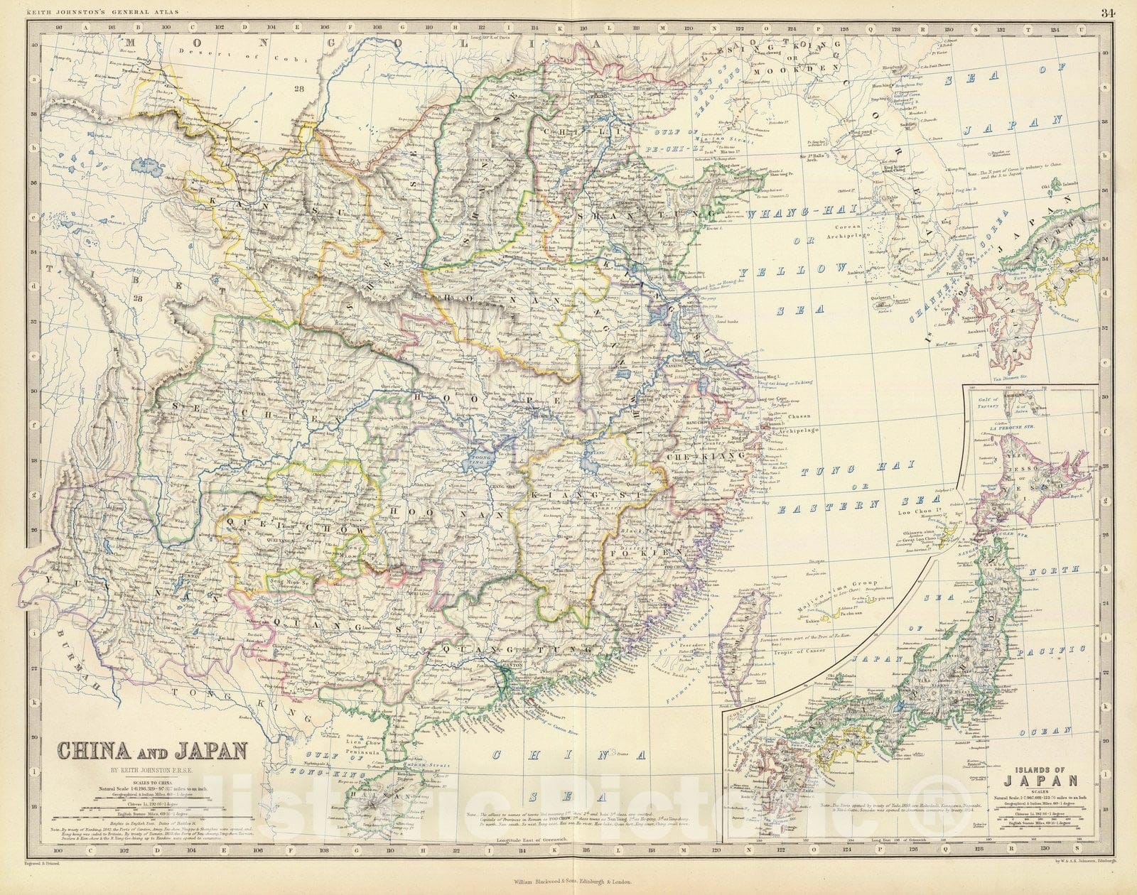 Historic Map : World Atlas Map, China, Japan. 1861 - Vintage Wall Art ...