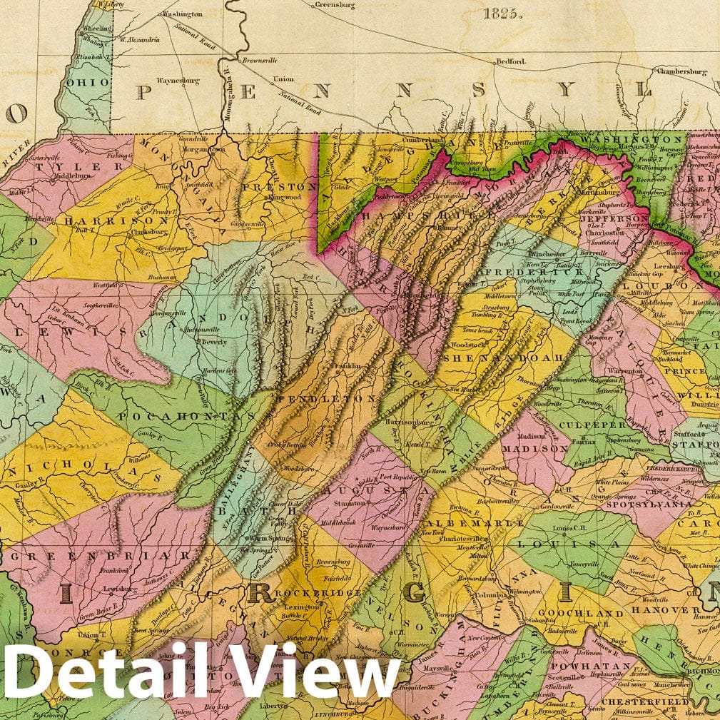 Historic Map : Map of Virginia and Maryland, 1826 - Vintage Wall Art ...