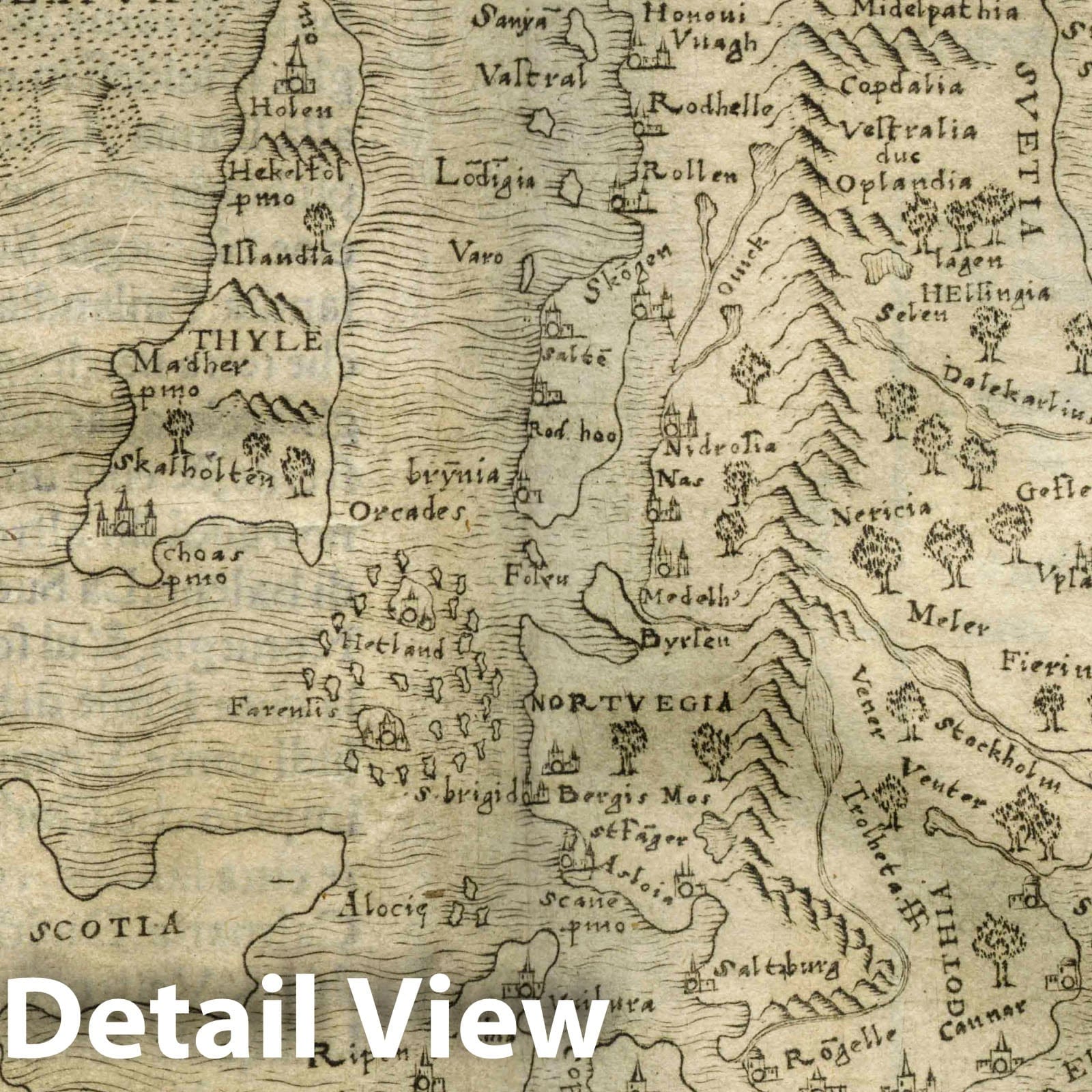 Historic Map : Europe, NorthernSchonlandia nova 1548 , Vintage Wall Ar ...