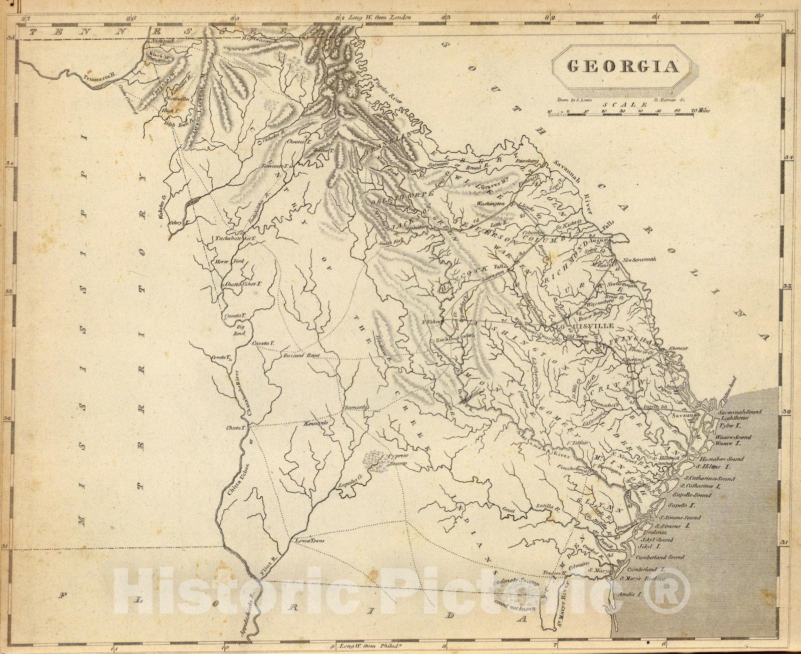 Historic Map : World Atlas Map, Georgia. 1804 - Vintage Wall Art ...