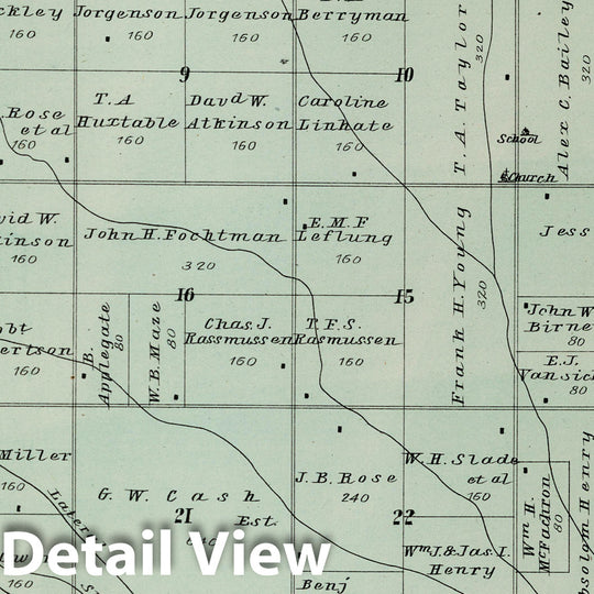 Historic Wall Map : Dawson County Nebraska, County Atlas Map, Township ...