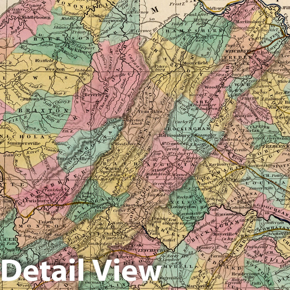 Historic Map : World Atlas Map, Virginia. 1842 - Vintage Wall Art ...