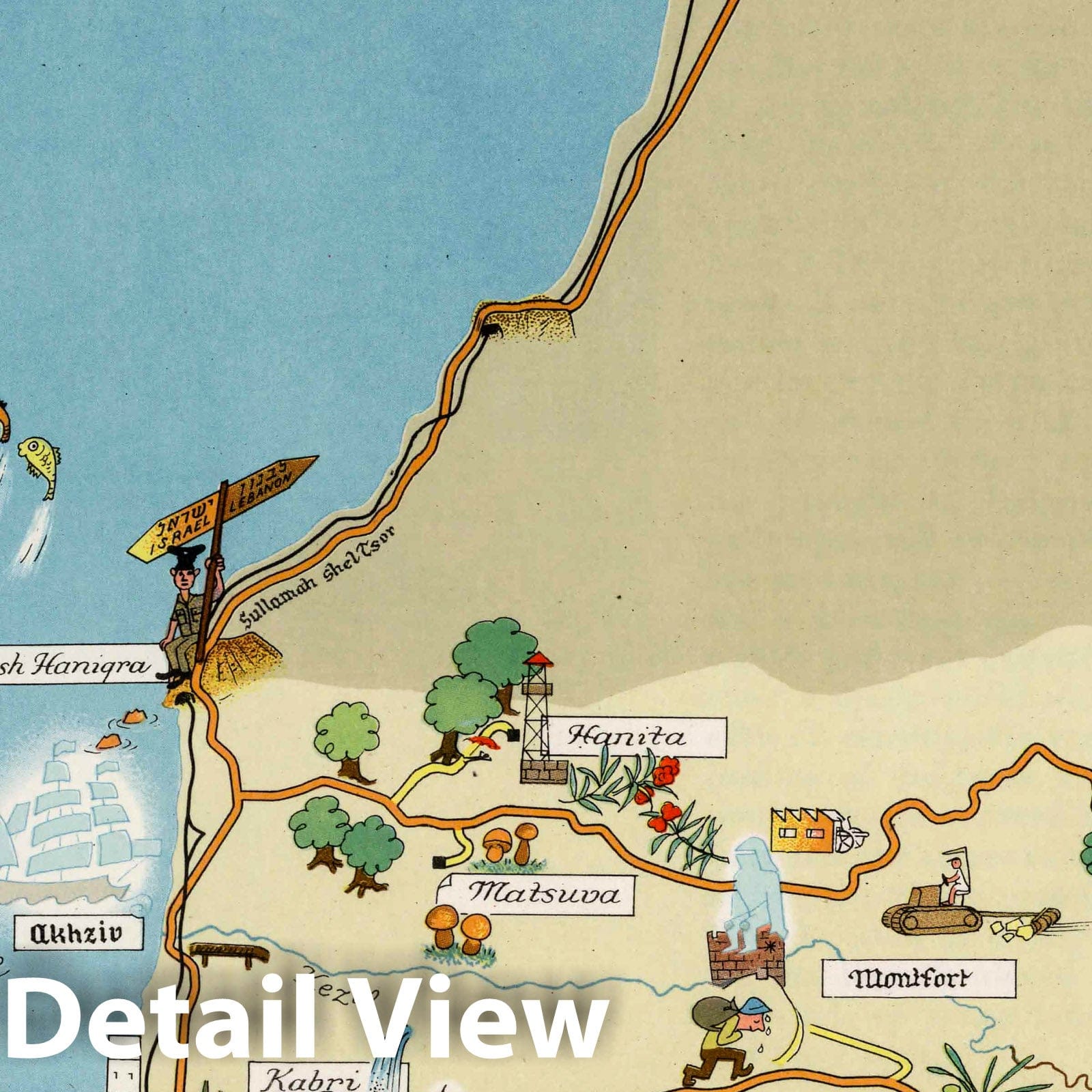 Historic Map : Nahariya 1957 - Vintage Wall Art – Historic Pictoric