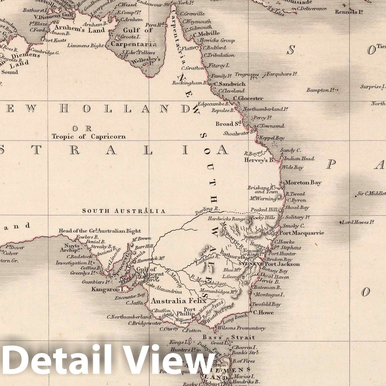 Historic Map : World Atlas Map, Australasia. 1841 - Vintage Wall Art ...
