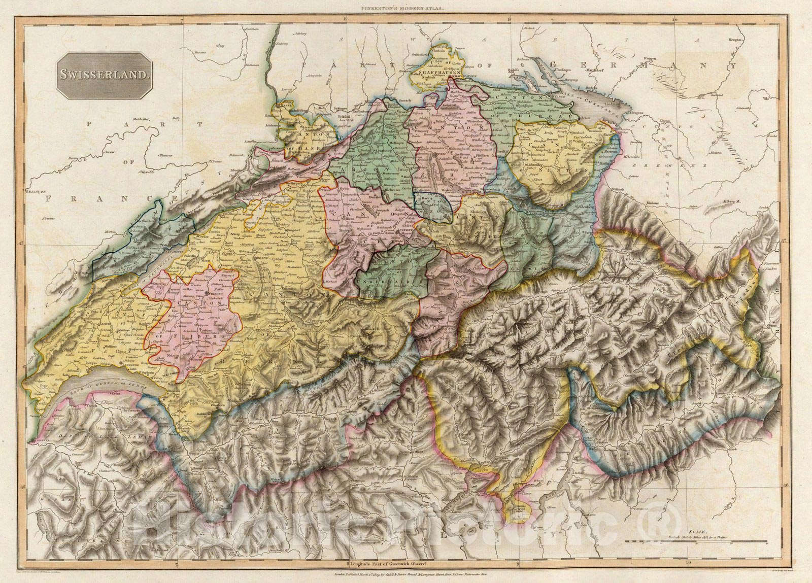 Historic Map : World Atlas Map, Swisserland. 1809 - Vintage Wall Art ...