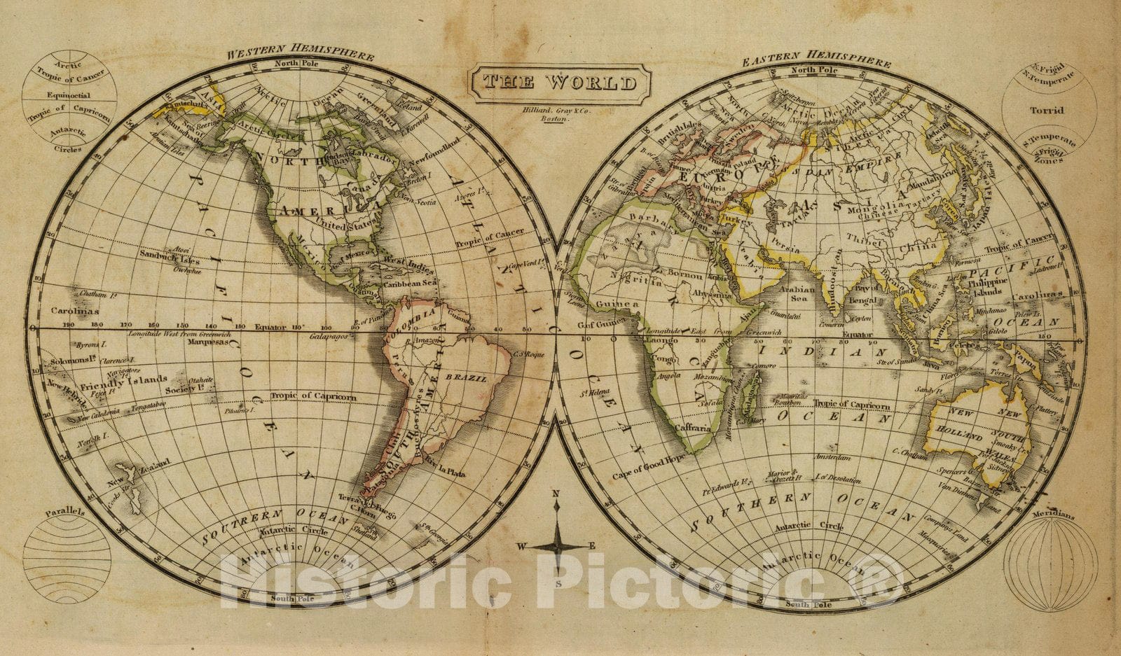Historic Map : School Atlas Map, The world. 1826 - Vintage Wall Art ...