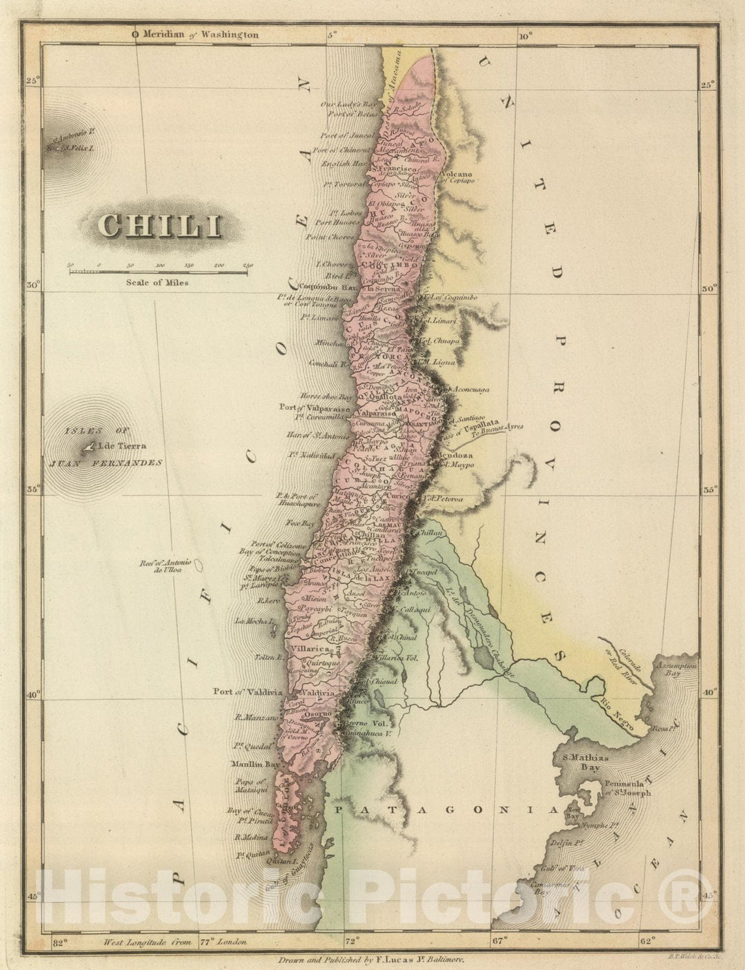 Historic Map : World Atlas Map, Chili. 1817 - Vintage Wall Art ...