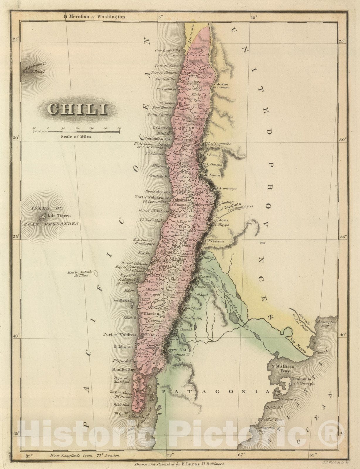 Historic Map : World Atlas Map, Chili. 1817 - Vintage Wall Art ...