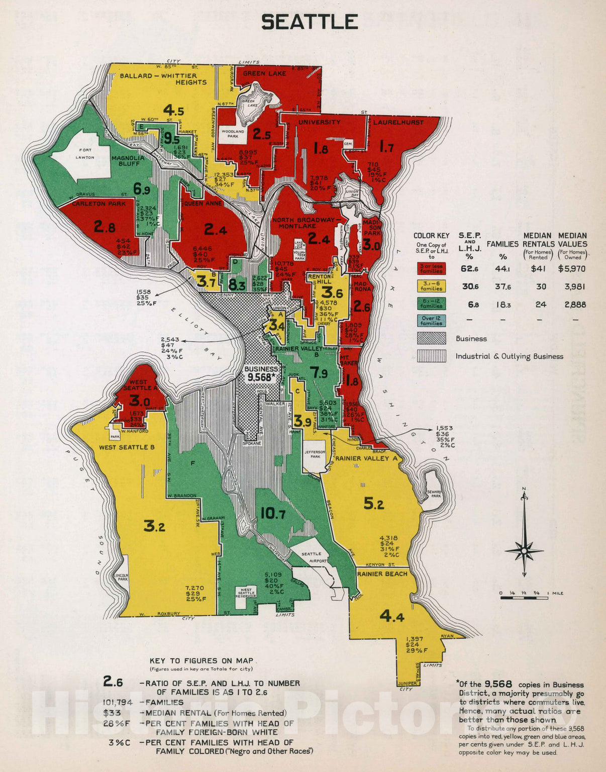 Historic Map : Seattle. 1932 - Vintage Wall Art – Historic Pictoric