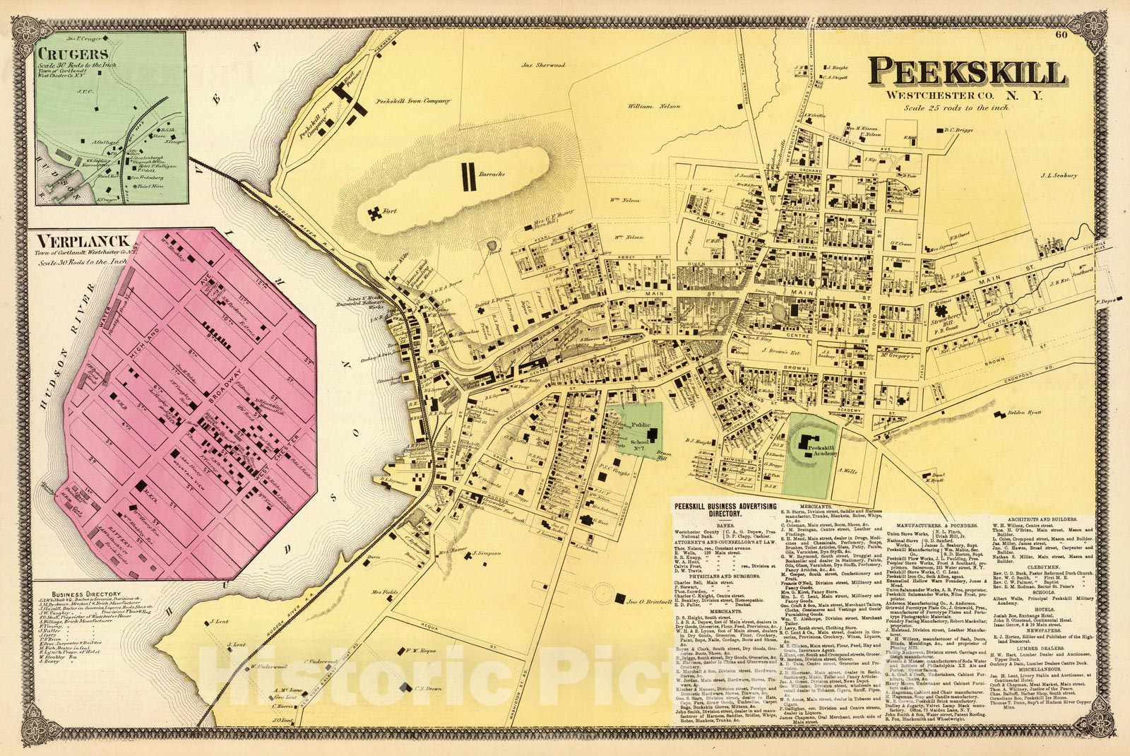 Historic Map : County Atlas Map, Peekskill, Crugers, Verplanck. 1868 ...