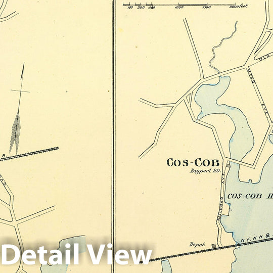 Historic Map : State Atlas Map, E. Portchester, Cos-Cob, Mianus, River ...