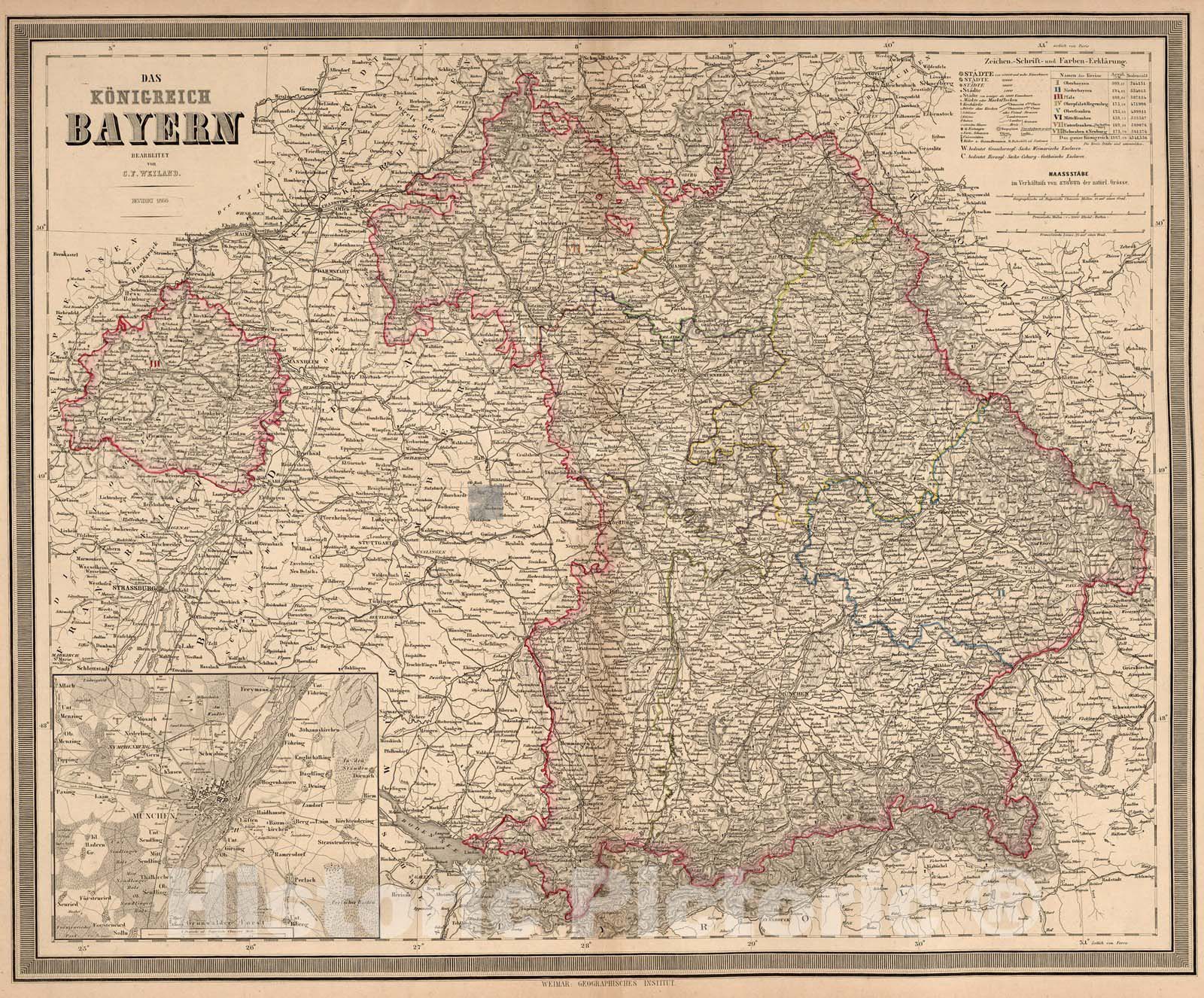 Konigreich Bayern Karte