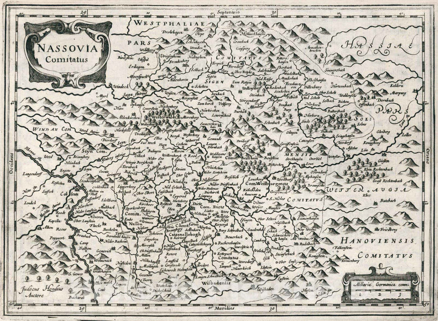 Historic Map : Germany,Nassovia comitatus 1636 , Vintage Wall Art ...