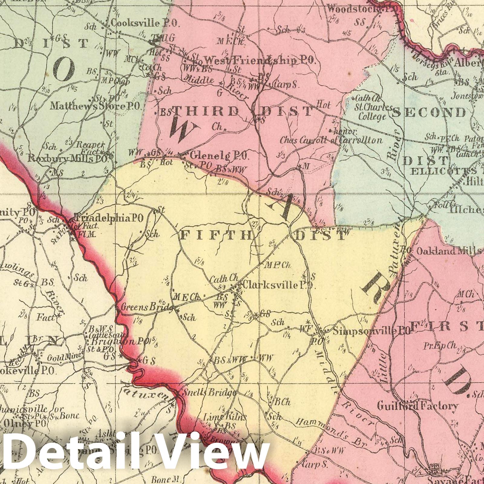 Historic Map : State Atlas Map, Howard. 1866 - Vintage Wall Art ...