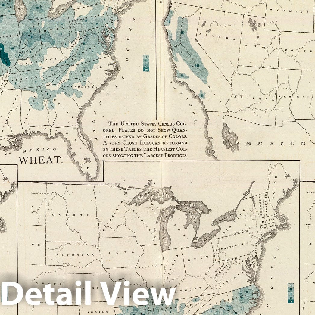 Historic Map : Agricultural productions colored by grades to show quan ...