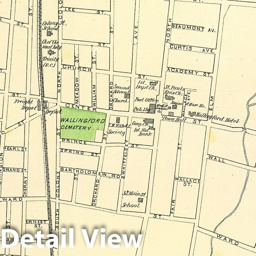 Historic Wall Map : State Atlas Map, Wallingford. 1893 - Vintage Wall ...