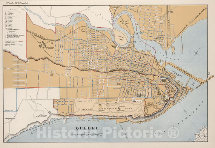 Historic Map : Quebec 1915 - Vintage Wall Art – Historic Pictoric