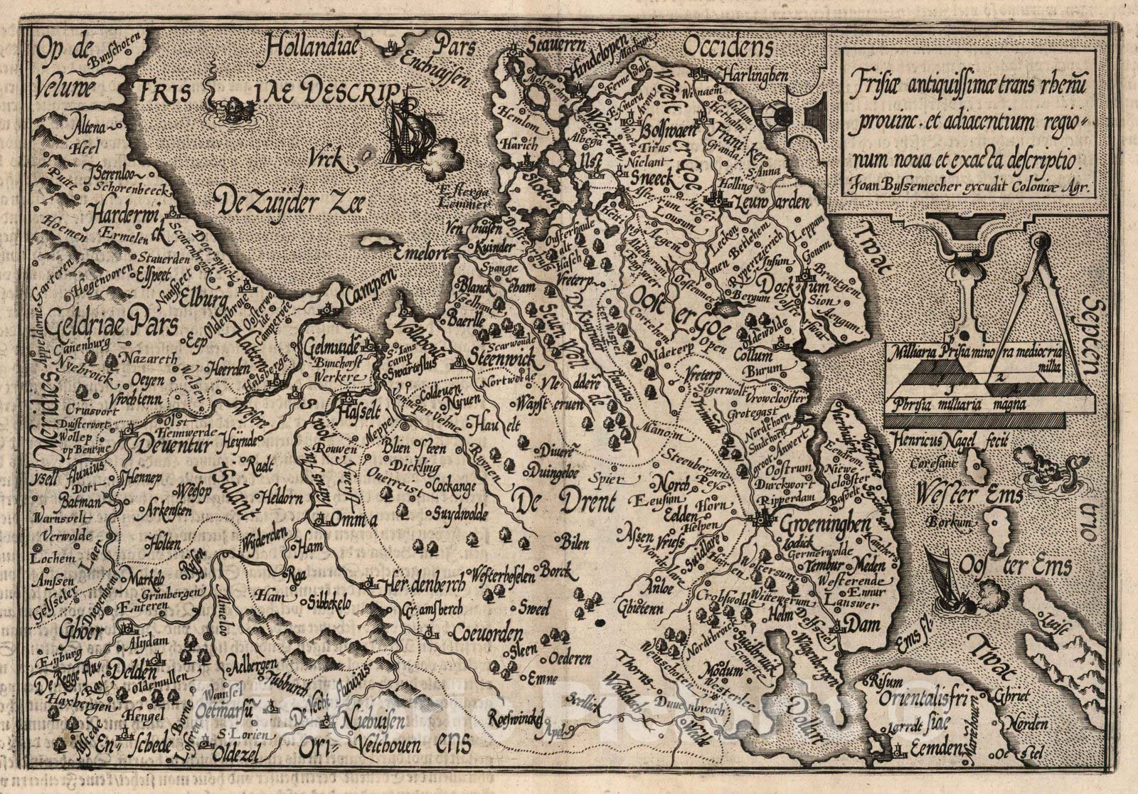 Frisia 1600 Historical Map Print | Quad Atlas | Historic Pictoric