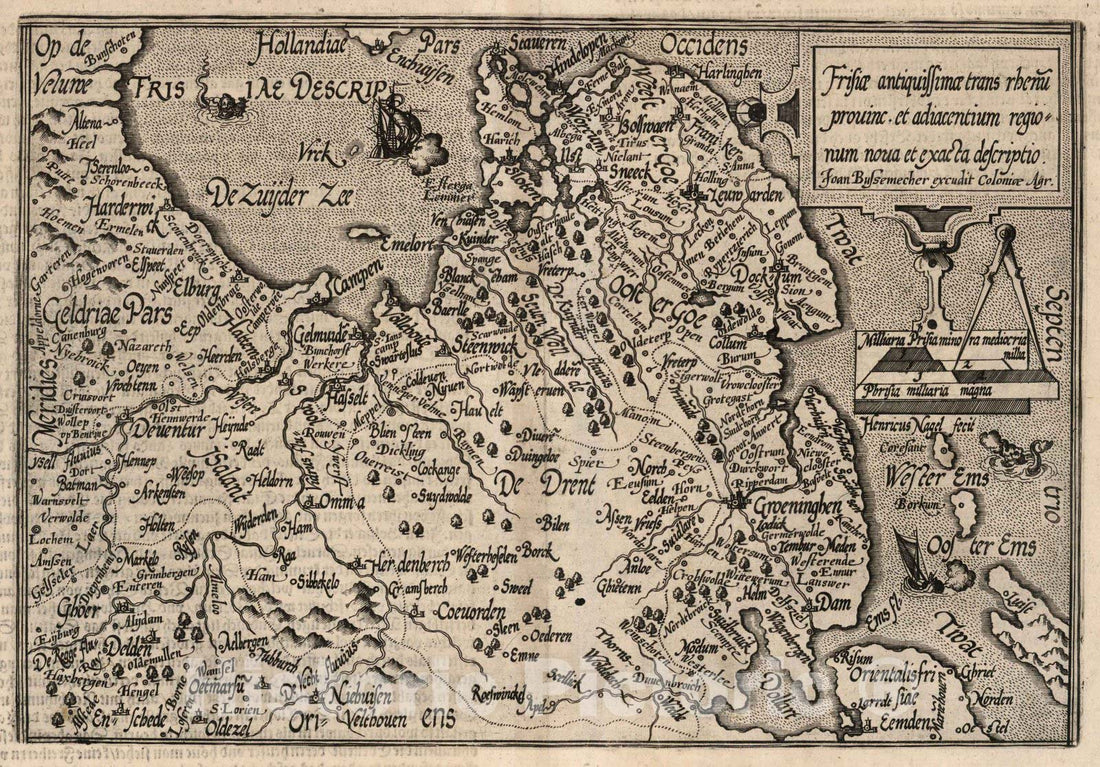 Frisia 1600 Historical Map Print | Quad Atlas | Historic Pictoric
