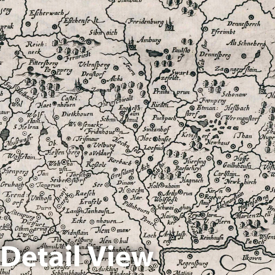 Historic Map : Germany,Palatinatus Bavariae 1636 , Vintage Wall Art ...