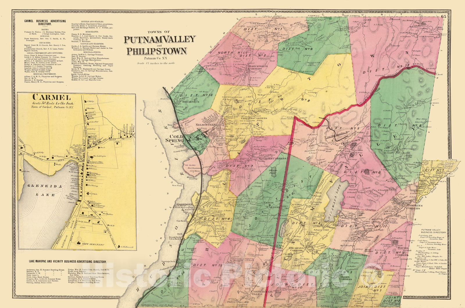 Putnam Valley Philipstown NY 1868 Historical Map Print – Historic Pictoric
