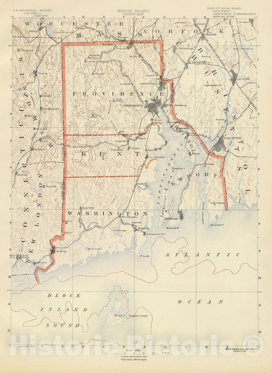 Historic Map : State Atlas Map, Contents: Rhode Island atlas. 1891 - V ...
