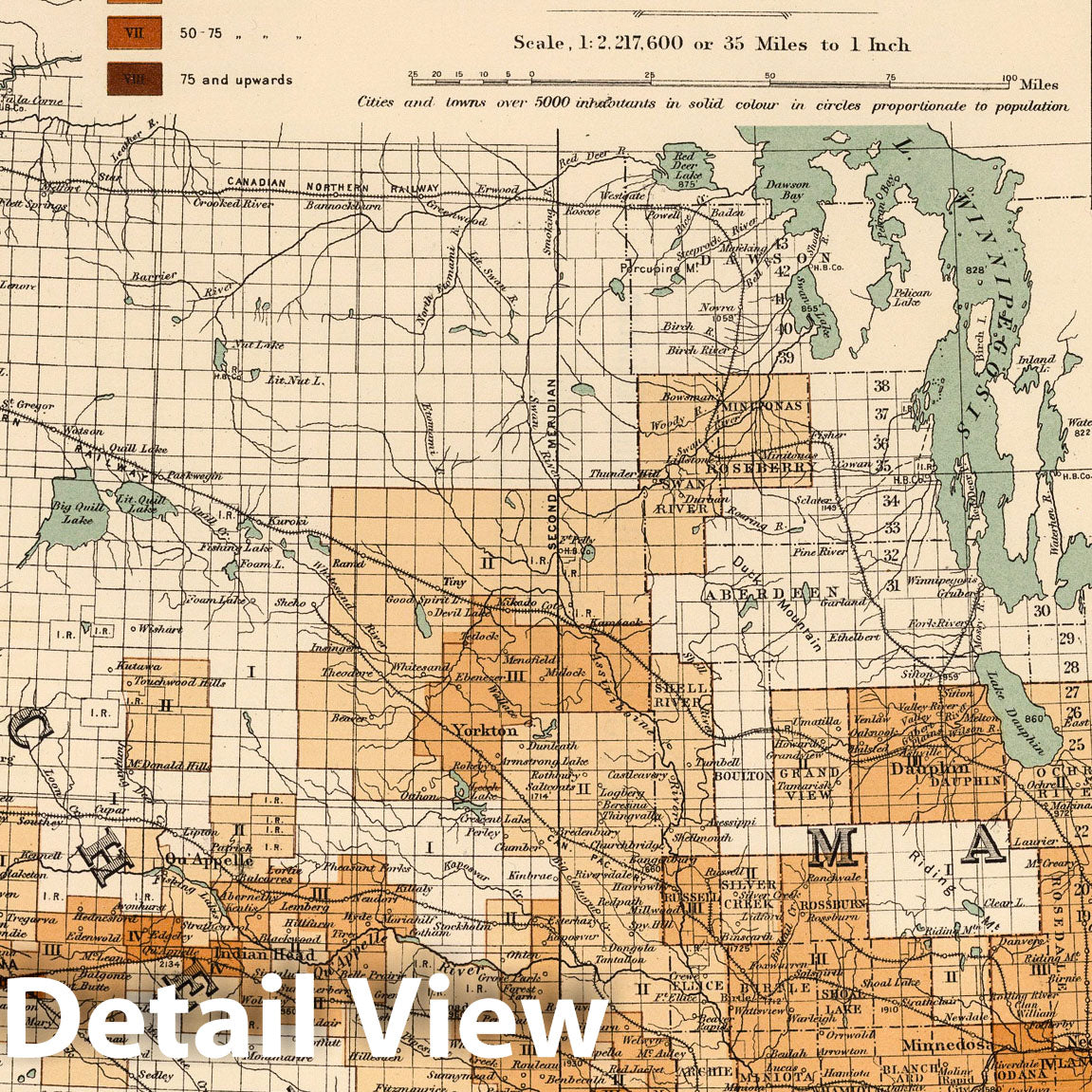 Historic Map : No. 28, Density of population, 1901; Manitoba and Saska ...