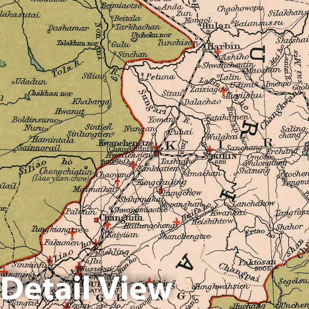 Historic Map : Manchuria. Stanford's Geographical Establishment 1908 ...
