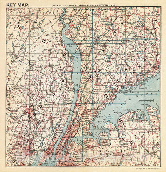 Historic Map : Key map Westchester Co, N.Y, 1895 - Vintage Wall Art ...