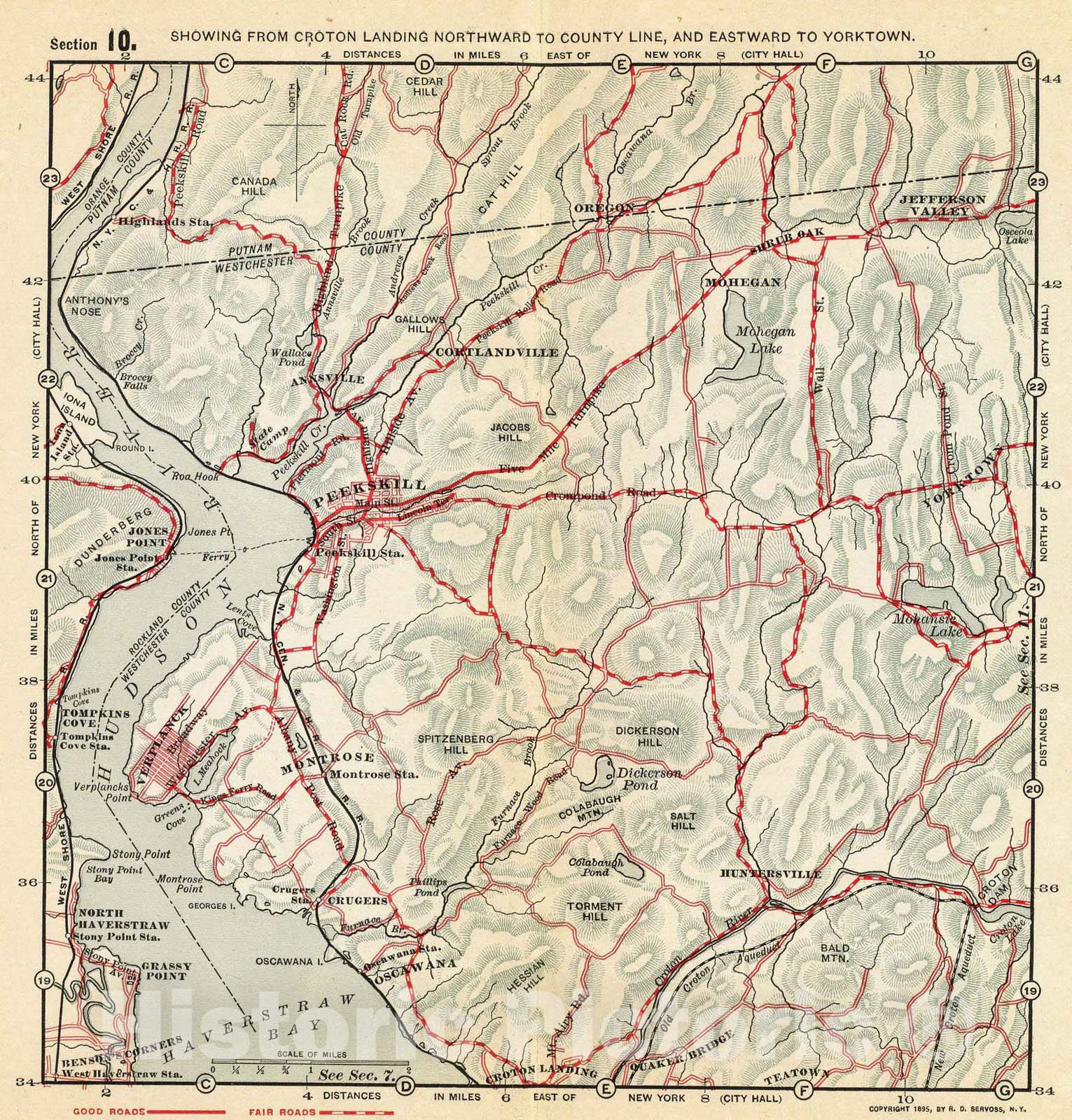 Historic Wall Map : County Atlas Map, 10. Croton Landing-Yorktown. 189 ...