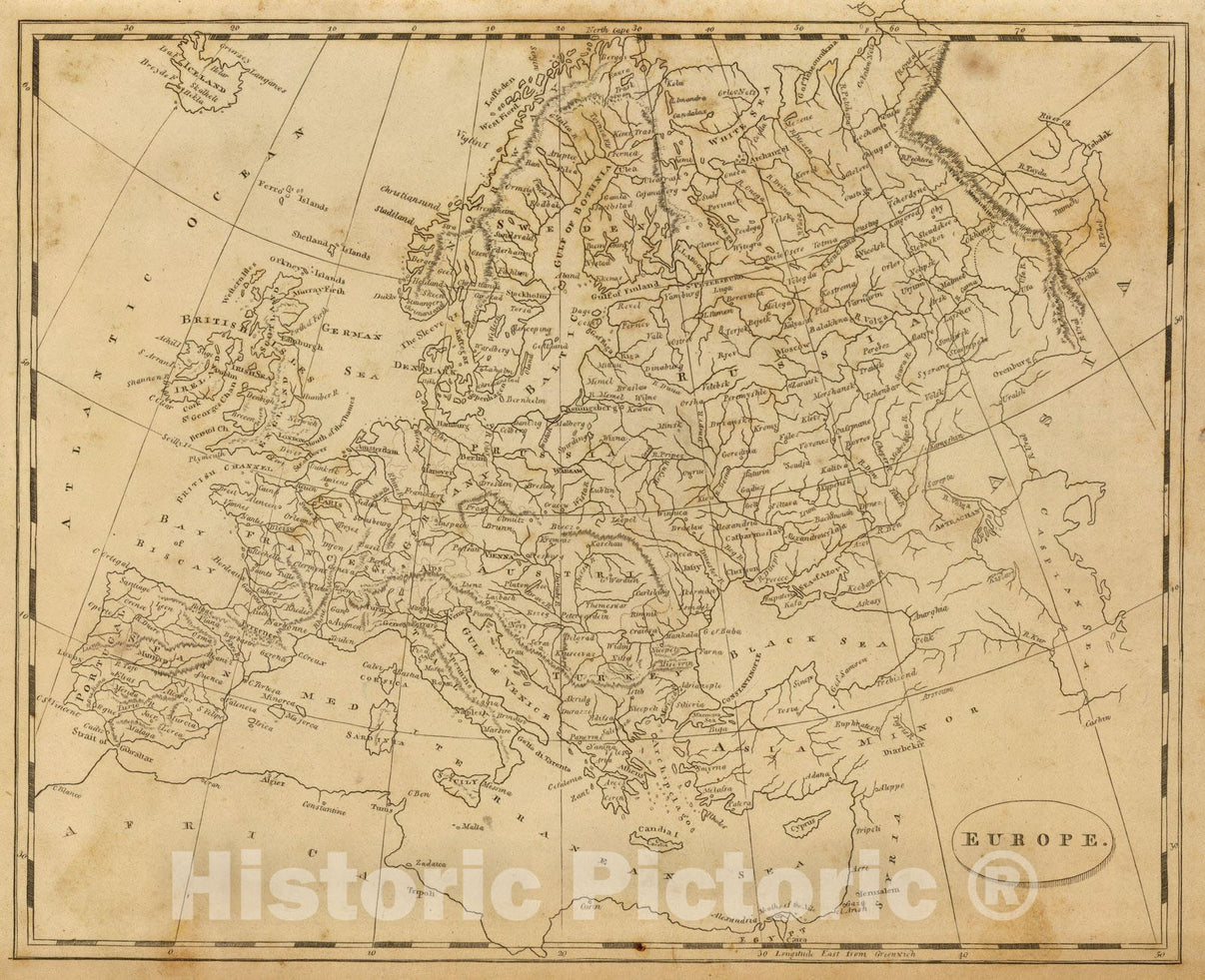 Historic Map : World Atlas Map, Europe. 1812 v2 – Historic Pictoric