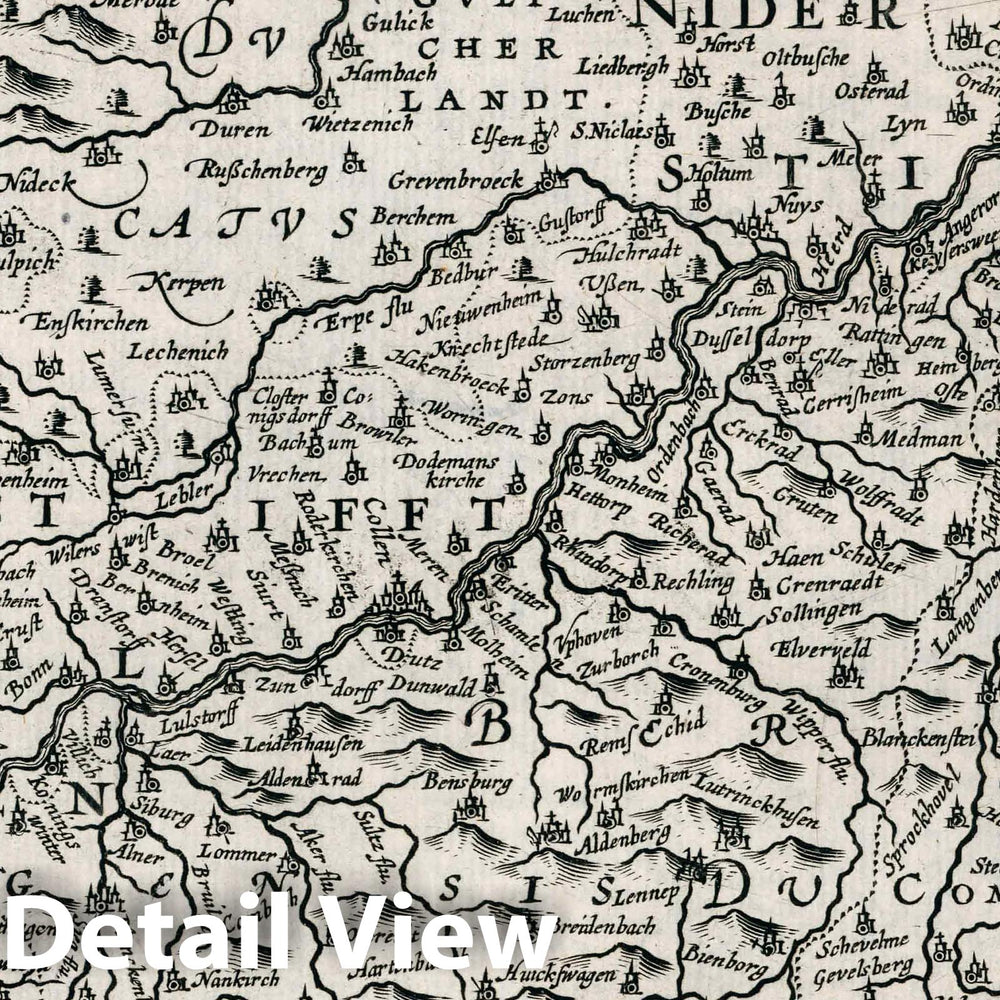 Historic Map : Germany,Coloniensis archiepiscopatus 1636 , Vintage Wal ...